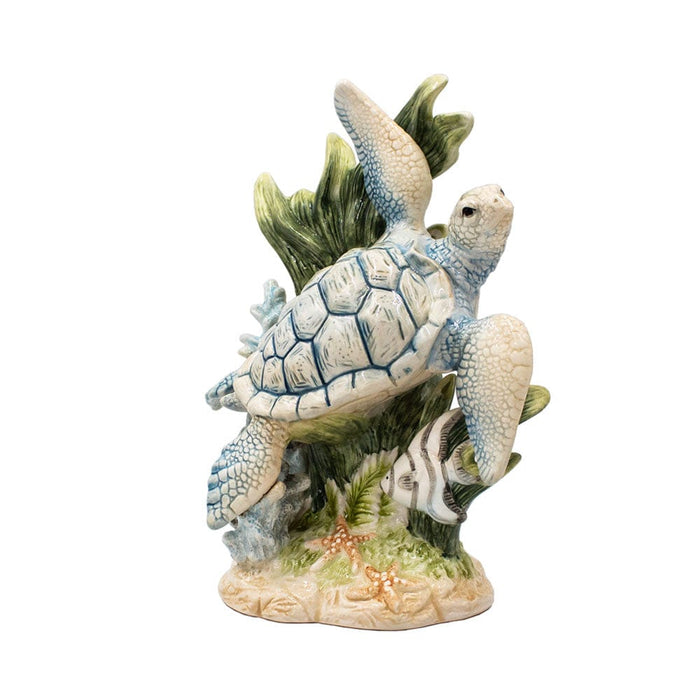Coastal Home Sea Turtle Figurine 10.25 IN