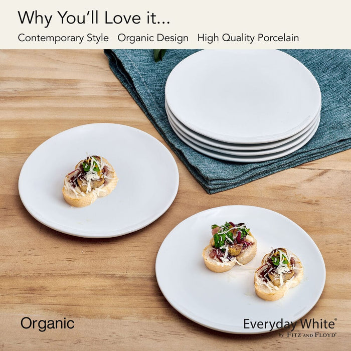 Everyday White® Organic Set of 6 Appetizer Plates
