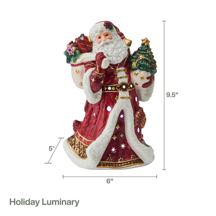 Holiday Luminary Renaissance LED Santa Figurine, 9 IN