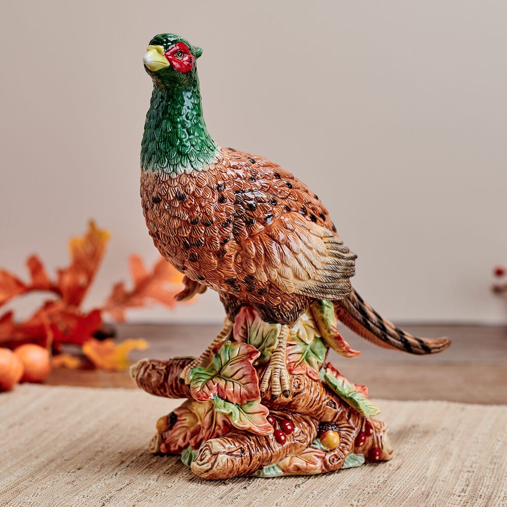 Fall Harvest Pheasant Figurine, 10.75 IN