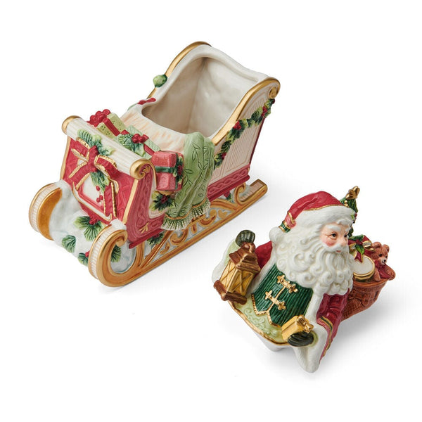 Santa Crimson Holiday Cookie Jar, 10 IN