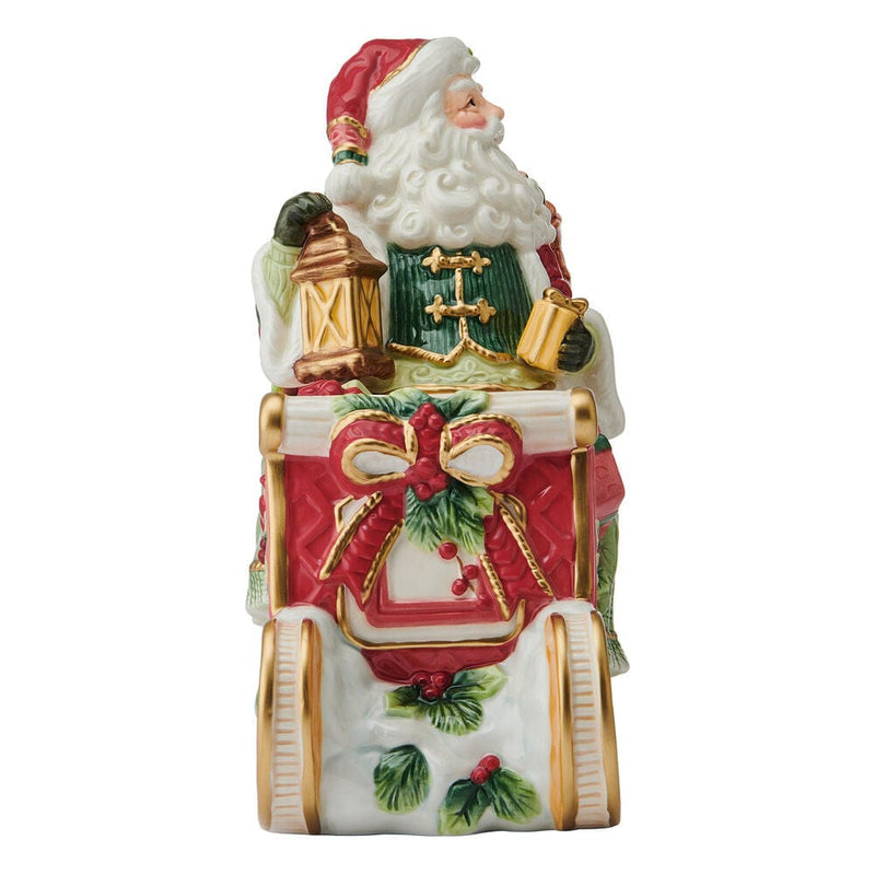 Santa Crimson Holiday Cookie Jar, 10 IN