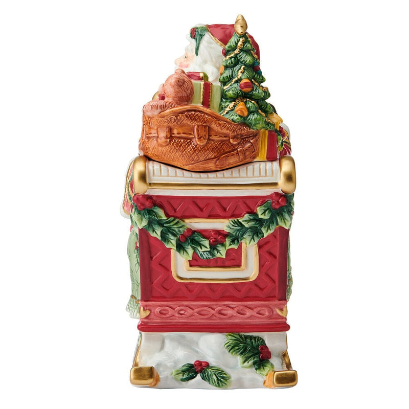 Santa Crimson Holiday Cookie Jar, 10 IN