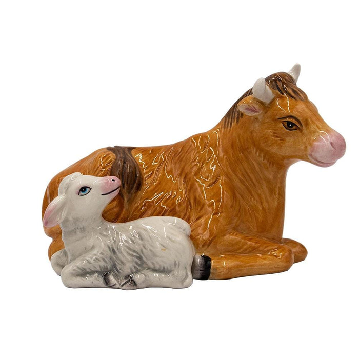 Nativity Oxen and Lamb Figurine, 4.75 IN