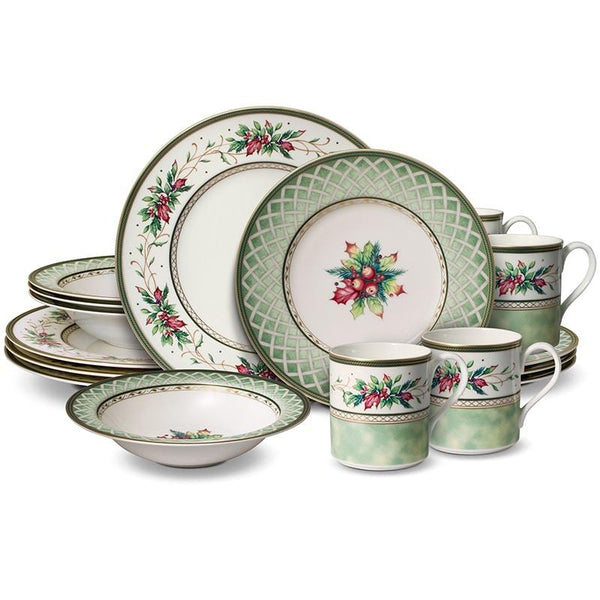 Winter Holiday 16 Piece Dinnerware Set, Service for 4