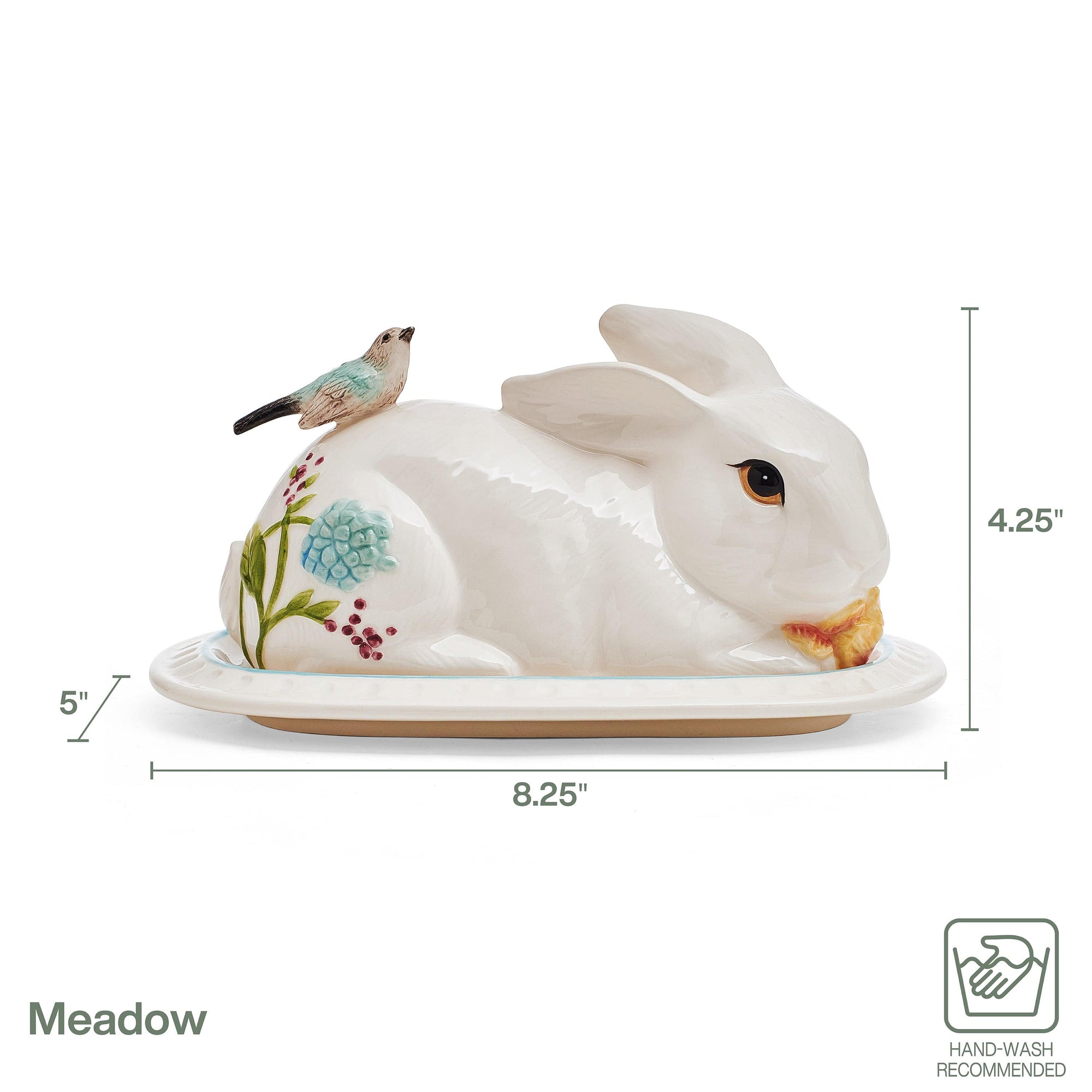 Meadow Rabbit Covered Butter Dish
