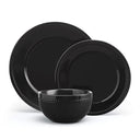 Classic Black Beaded 12 Piece Dinnerware Set, Service for 4