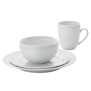 Everyday White® Beaded 32 Piece Dinnerware Set, Service for 8