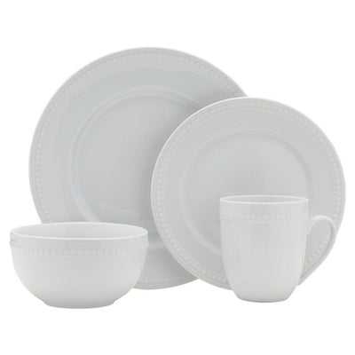Everyday White® Beaded 32 Piece Dinnerware Set, Service for 8
