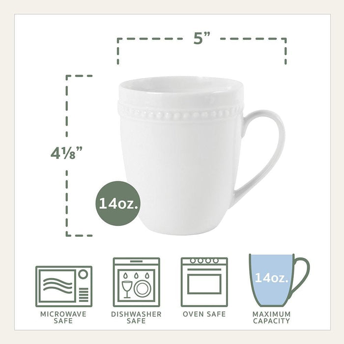 Everyday White® Beaded 32 Piece Dinnerware Set, Service for 8