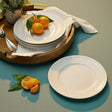 Everyday White® Beaded Set of 4 Dinner Plates