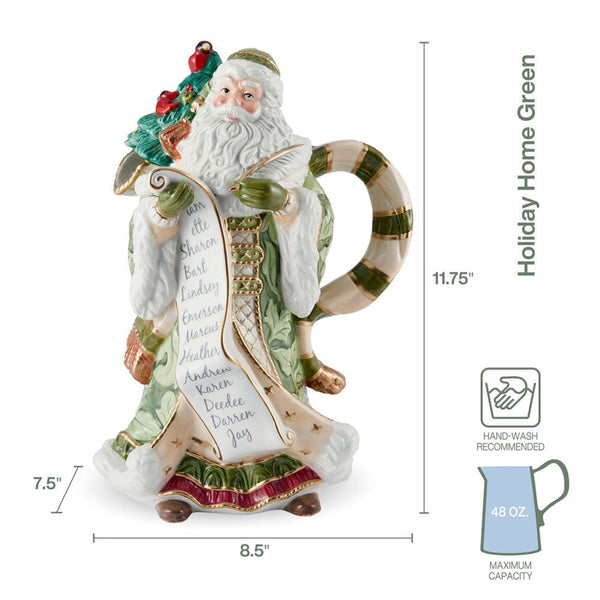 Holiday Home Green Santa Pitcher