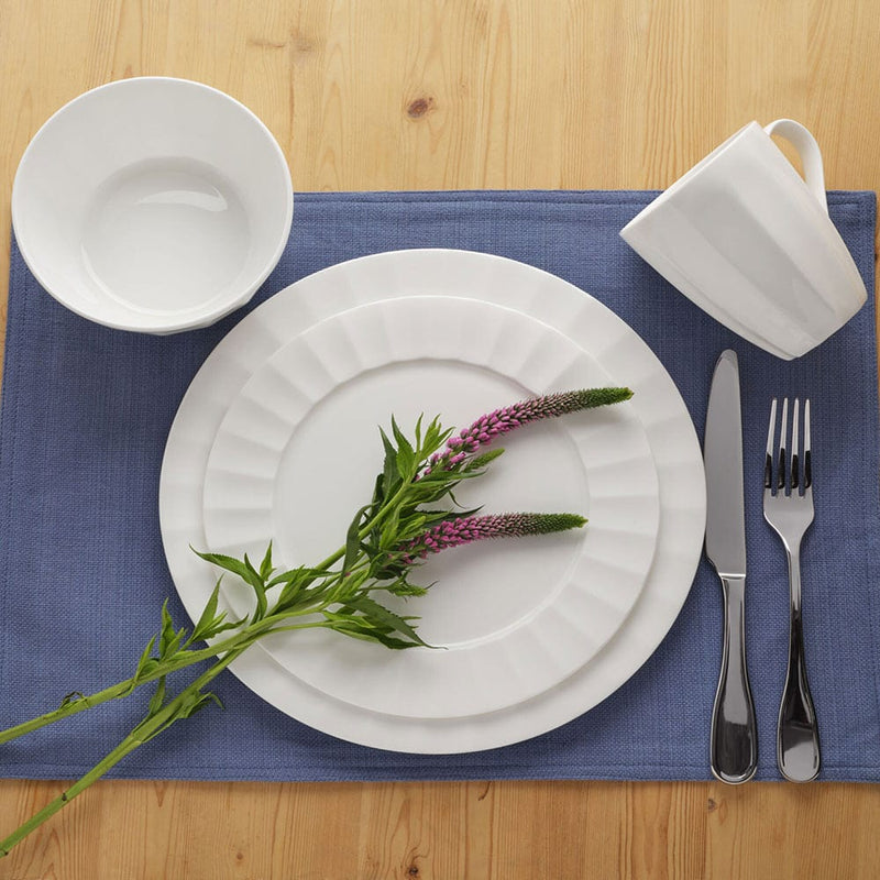 Nevaeh White Fluted 16 Piece Dinnerware Set, Service for 4